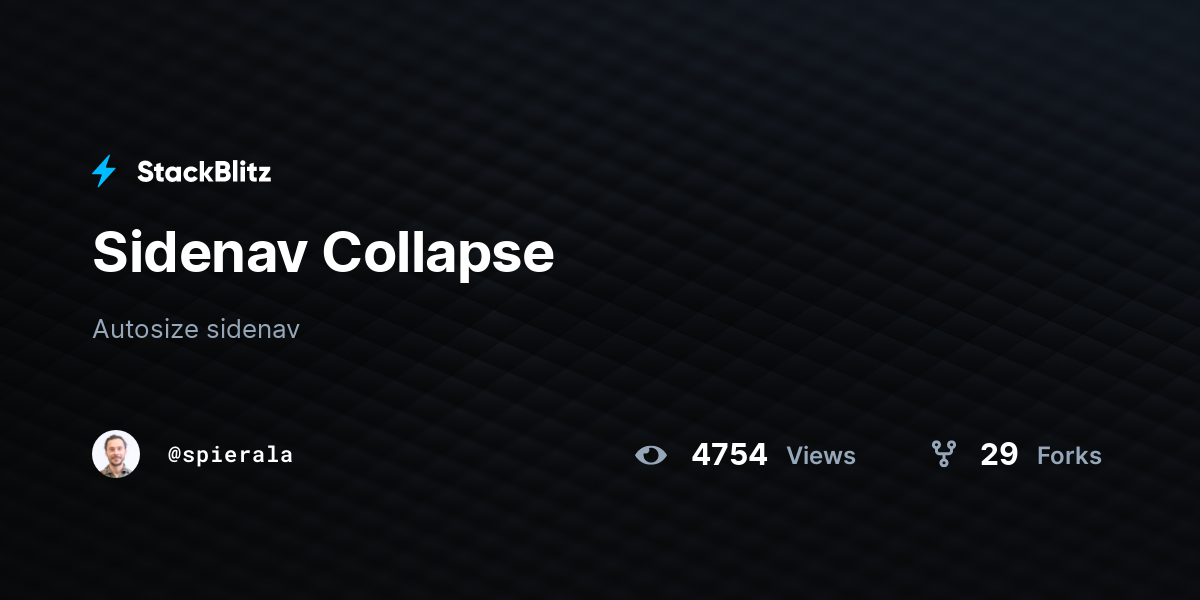 Sidenav Collapse - StackBlitz