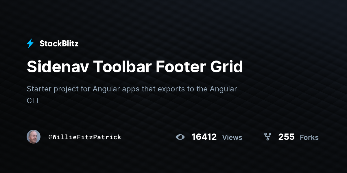 Sidenav Toolbar Footer Grid - StackBlitz