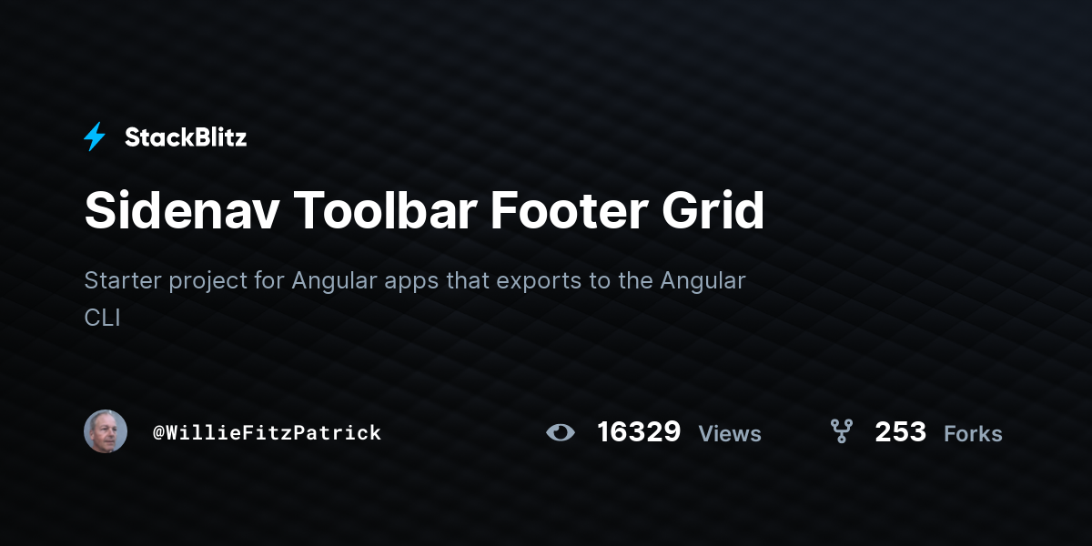 Sidenav Toolbar Footer Grid Stackblitz 