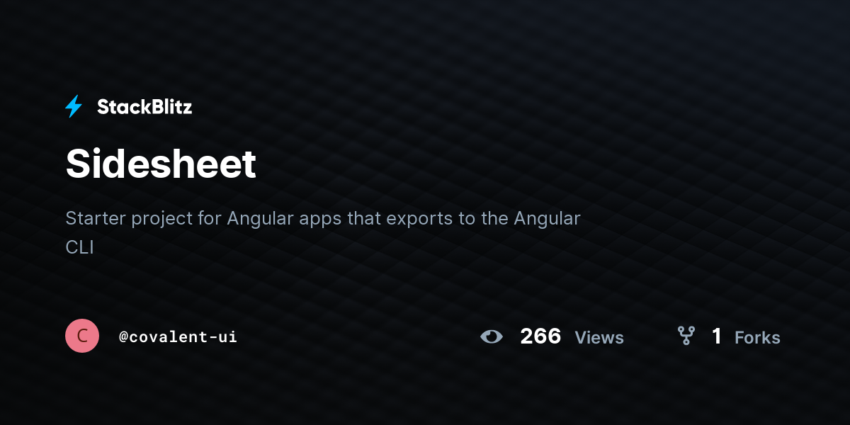 Sidesheet - StackBlitz