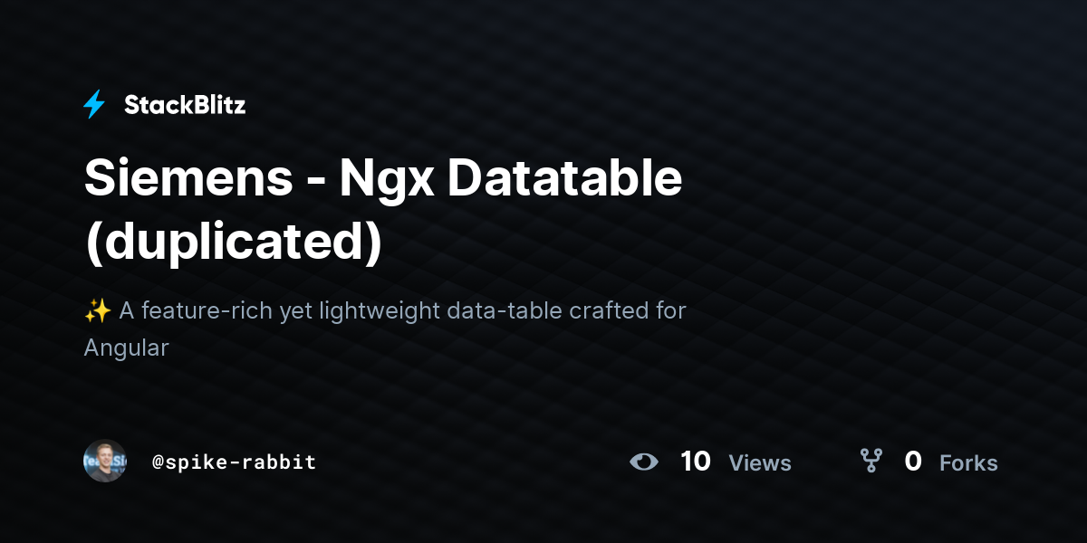 Siemens - Ngx Datatable (duplicated) - StackBlitz