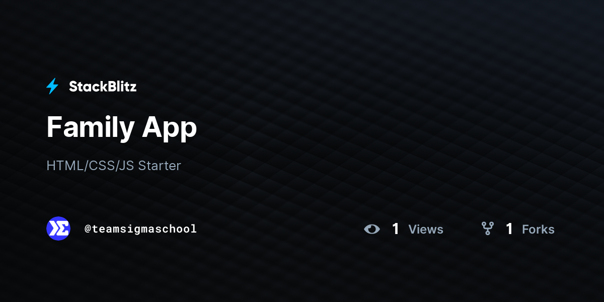 Family App - StackBlitz