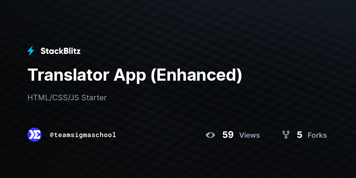 Translator App (Enhanced) - StackBlitz