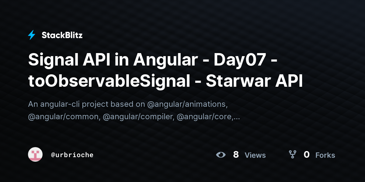 Signal API in Angular - Day07 - toObservableSignal - Starwar API ... Signal API in Angular - Day07 - toObservableSignal - Starwar API ...