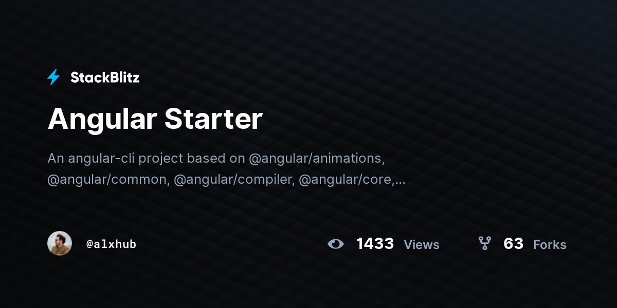 Angular Starter - StackBlitz