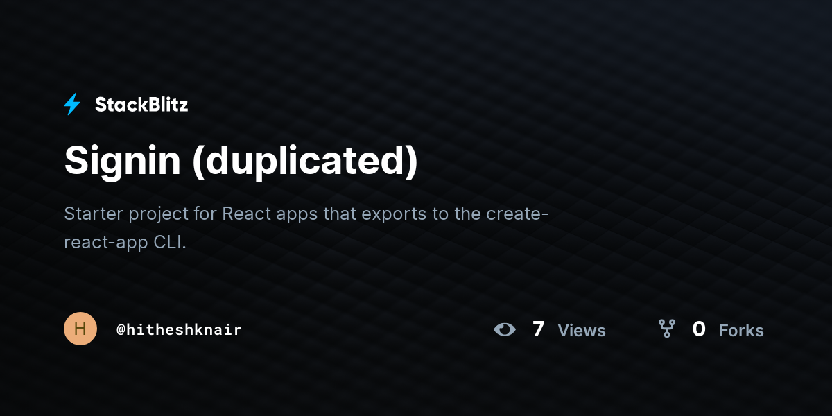 Signin (duplicated) - StackBlitz