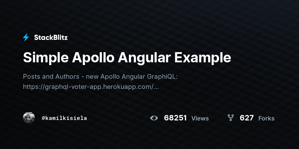 Simple Apollo Angular Example - StackBlitz