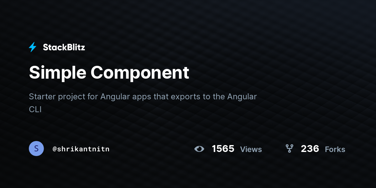 Simple Component - StackBlitz