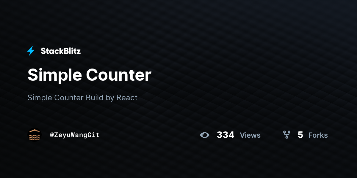 Simple Counter Stackblitz 