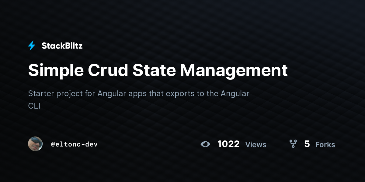 Simple Crud State Management - StackBlitz