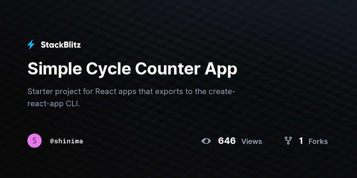 Simple Cycle Counter App - StackBlitz