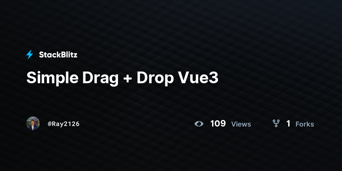 Simple Drag + Drop Vue3 - StackBlitz