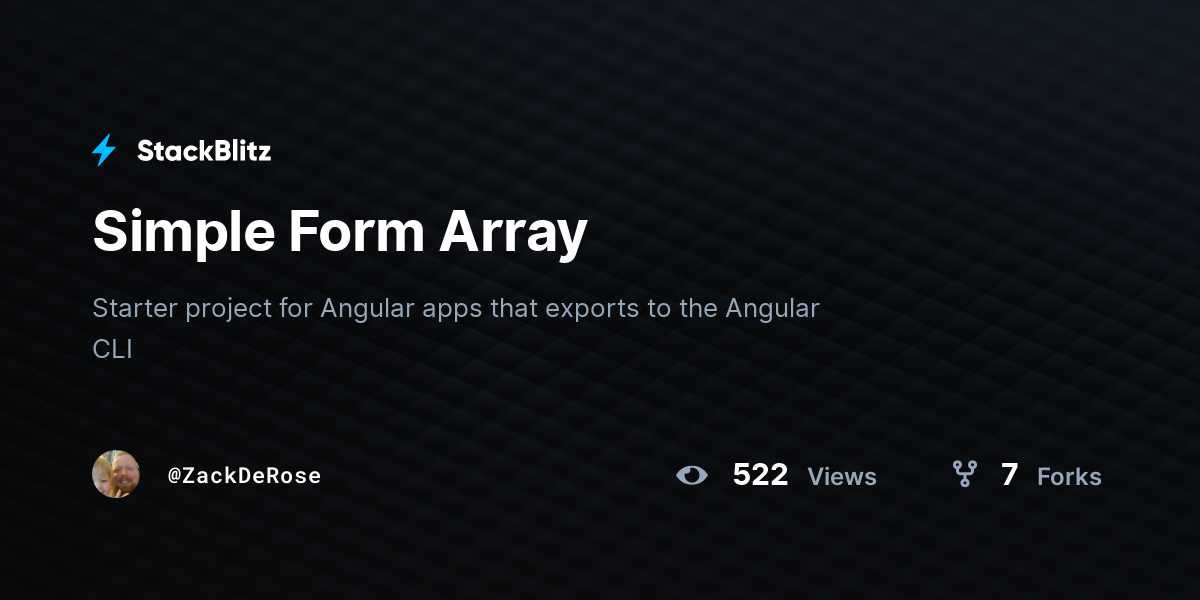 Simple Form Array - StackBlitz