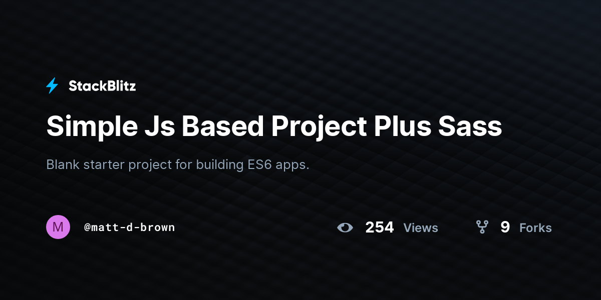 Simple Js Based Project Plus Sass - StackBlitz Simple Js Based Project Plus Sass - StackBlitz