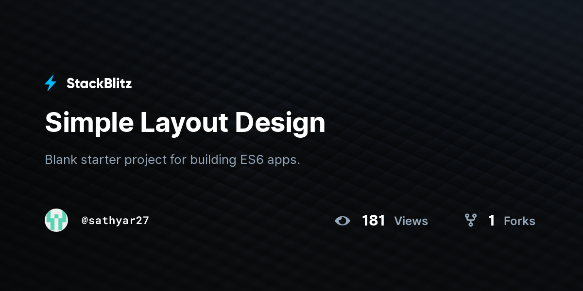 Simple Layout Design - StackBlitz