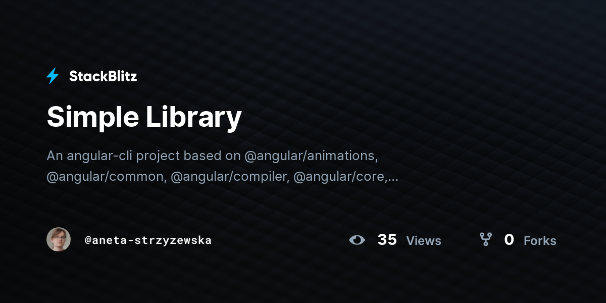 Simple Library - StackBlitz