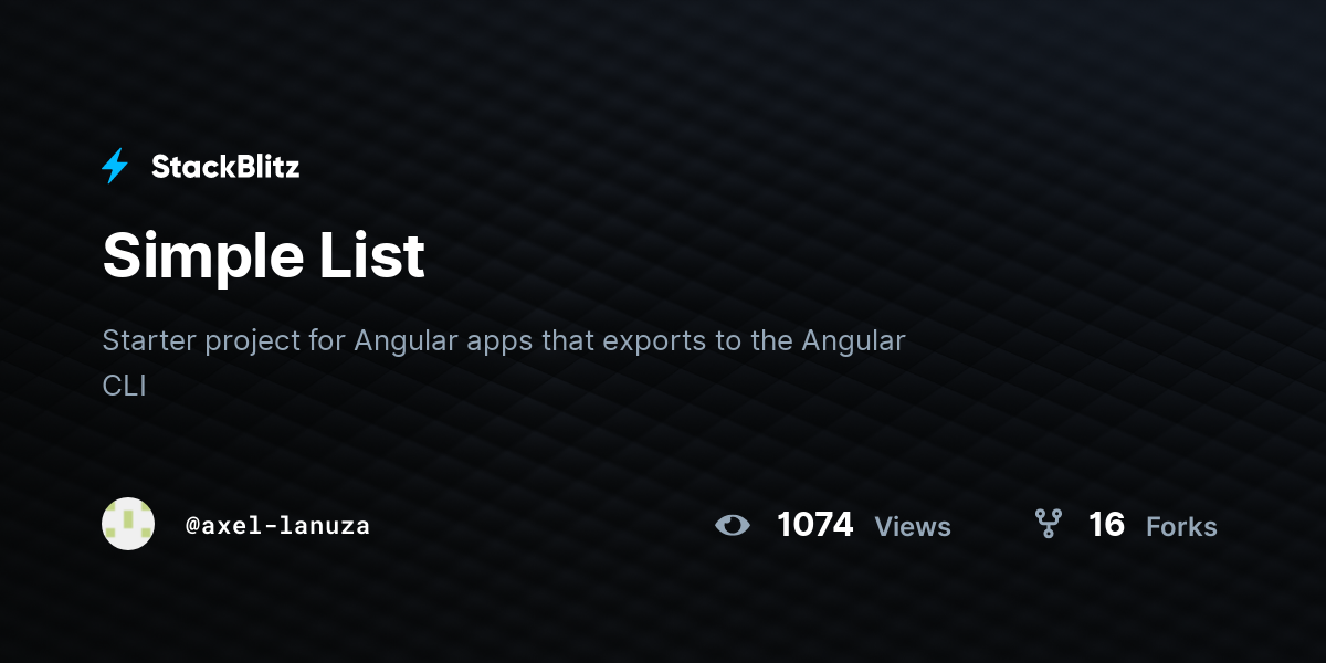 Simple List - StackBlitz