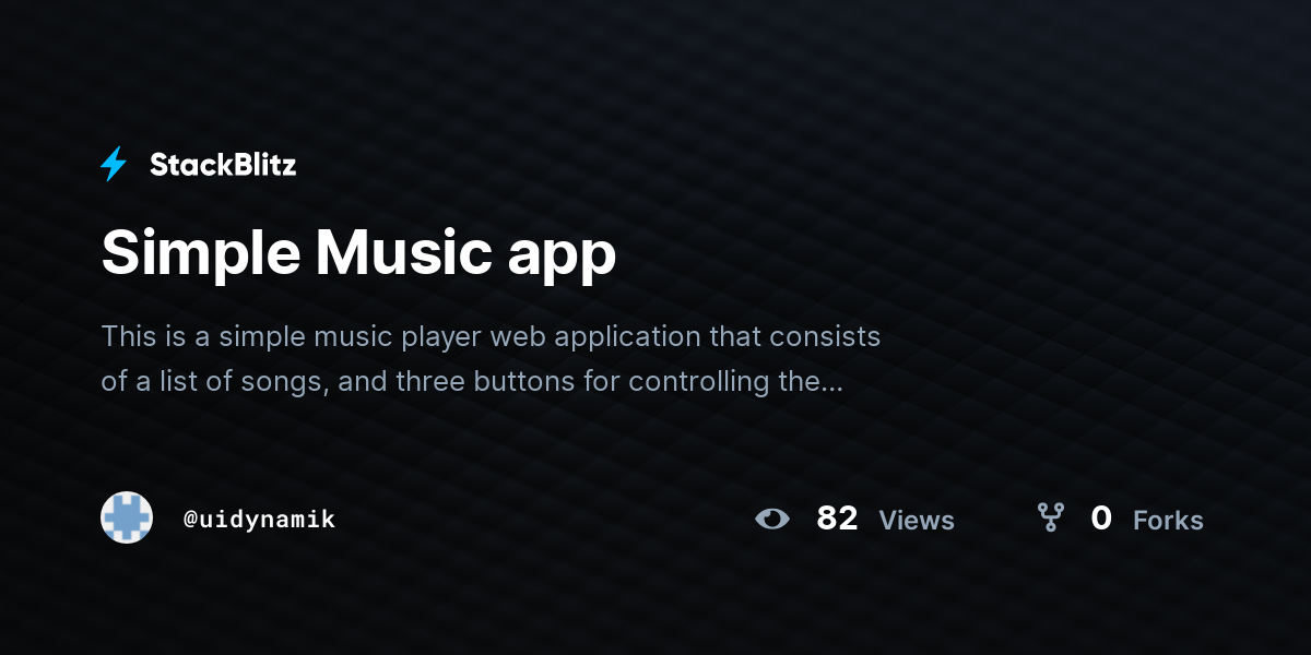 Simple Music app - StackBlitz