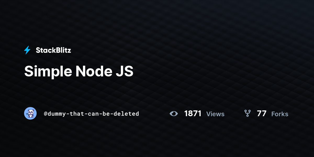 Simple Node JS - StackBlitz