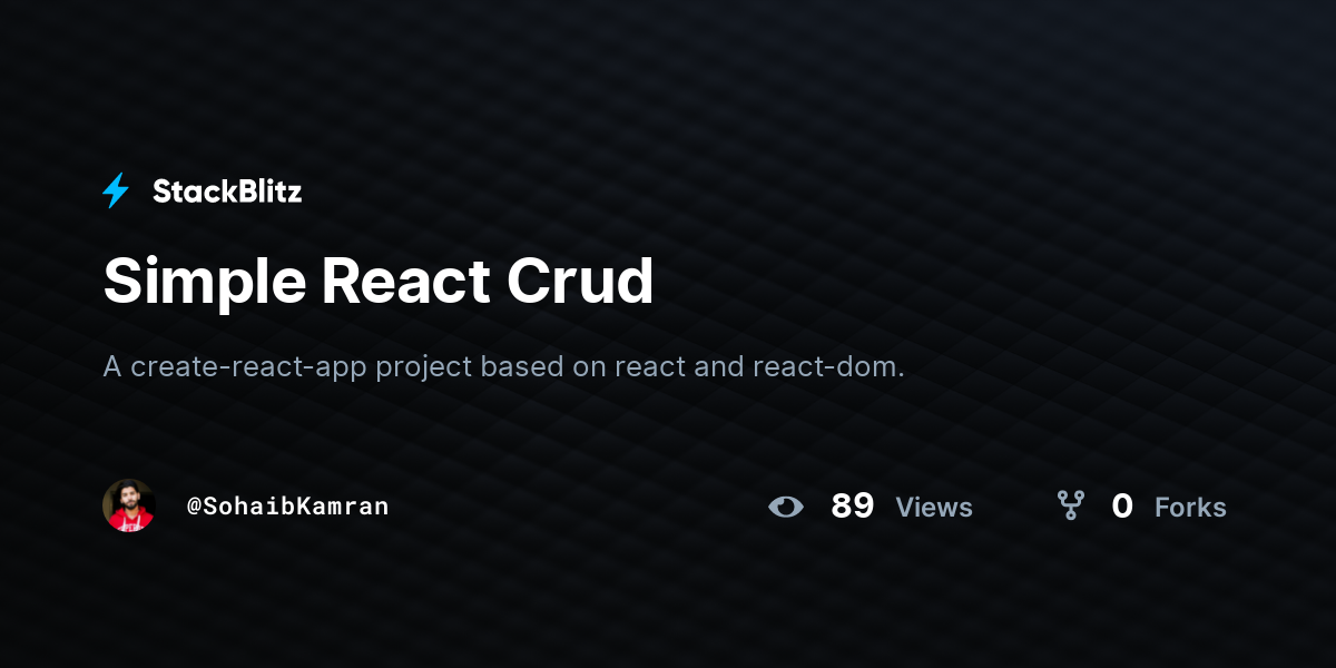 Simple React Crud - StackBlitz