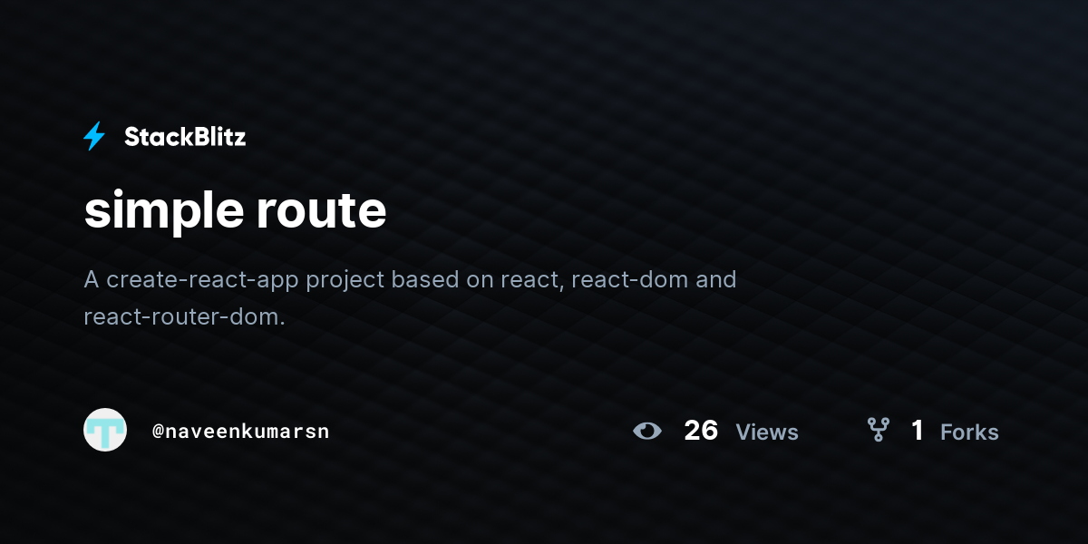 simple route - StackBlitz simple route - StackBlitz