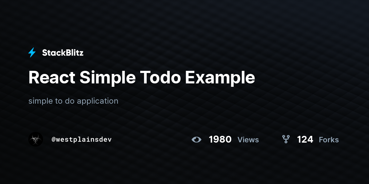 React Simple Todo Example Stackblitz