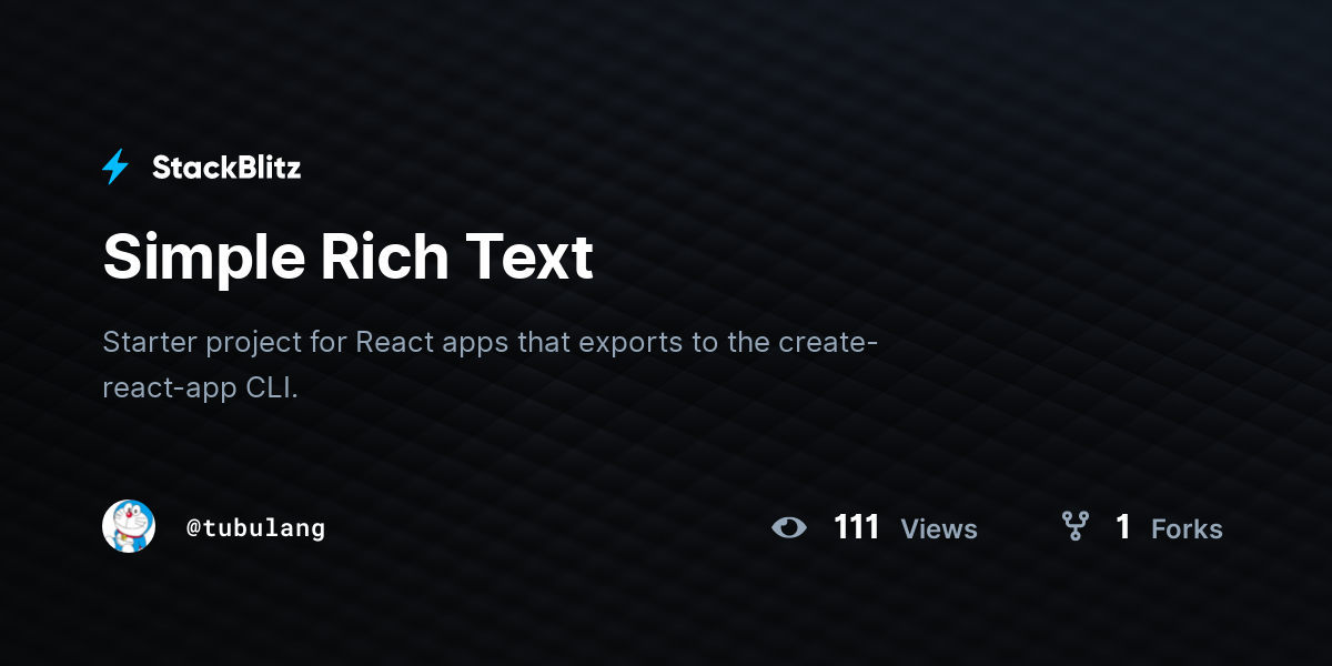 Simple Rich Text - StackBlitz