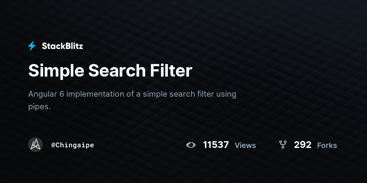 Simple Search Filter - StackBlitz