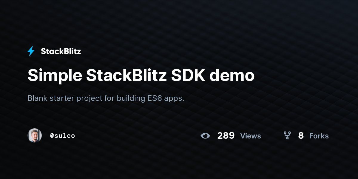 Simple StackBlitz SDK demo - StackBlitz