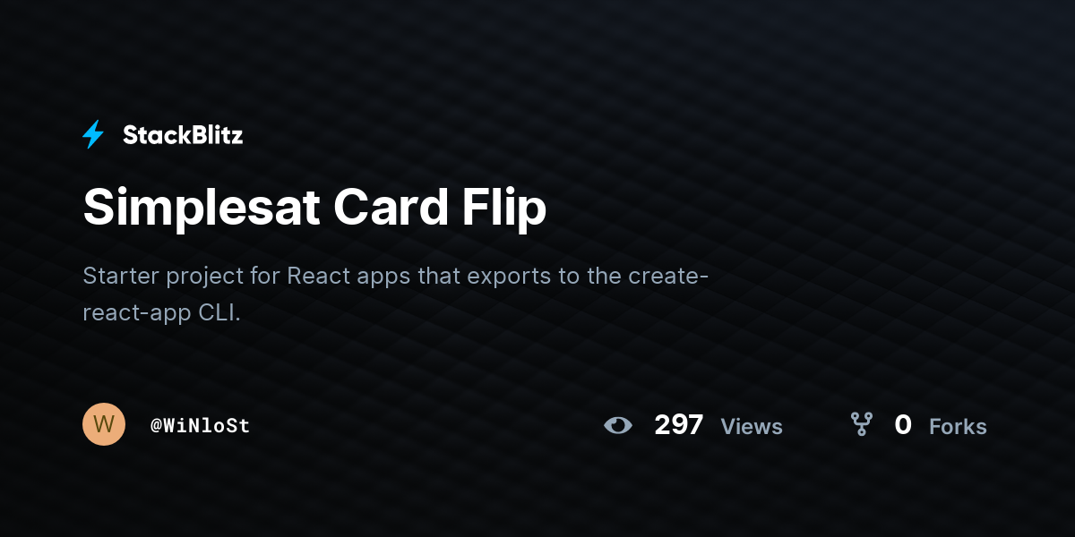 Simplesat Card Flip - StackBlitz