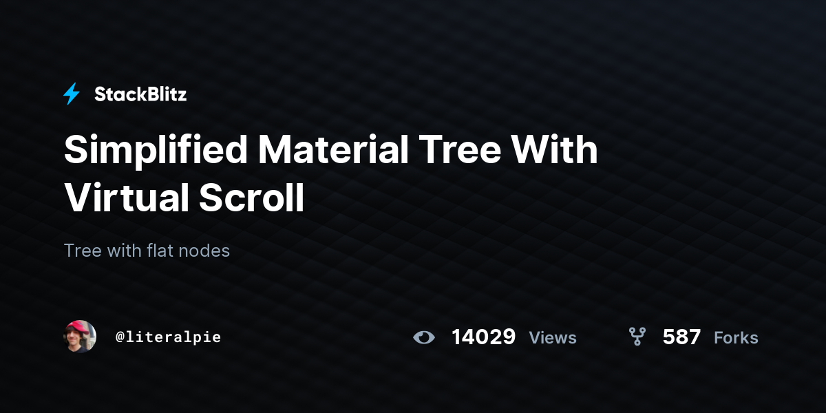 Simplified Material Tree With Virtual Scroll - StackBlitz