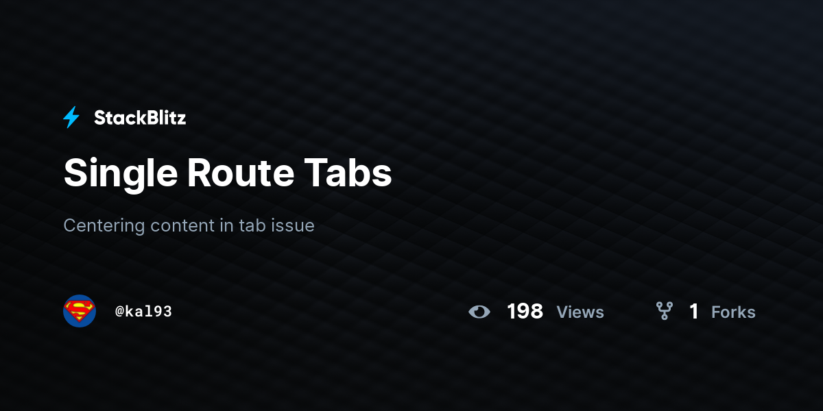 Single Route Tabs - StackBlitz