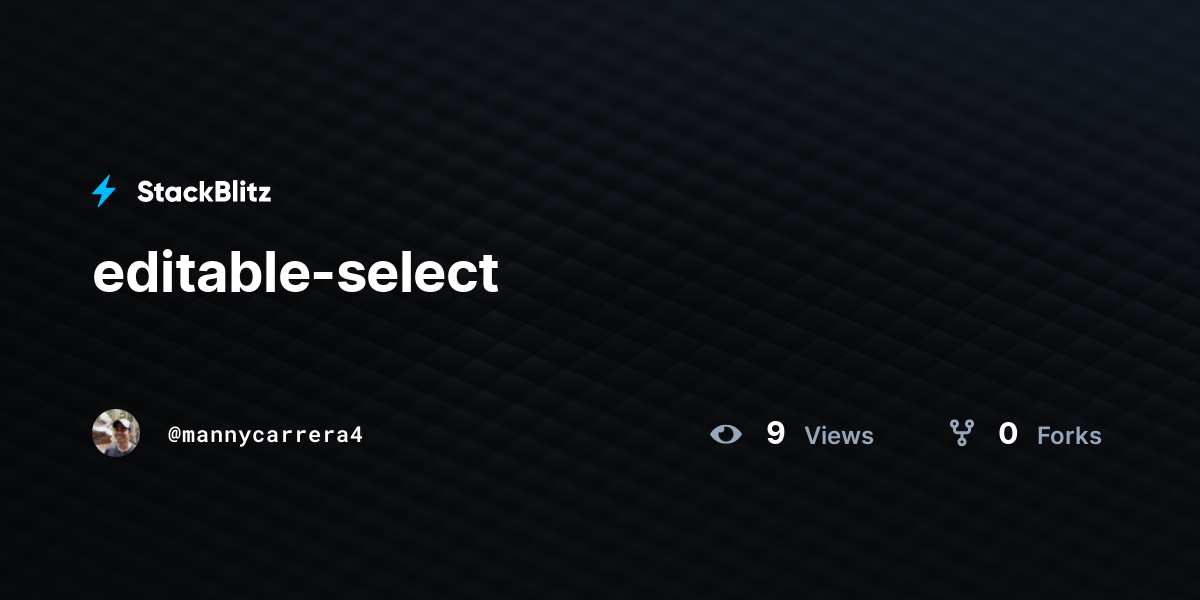 editable-select - StackBlitz