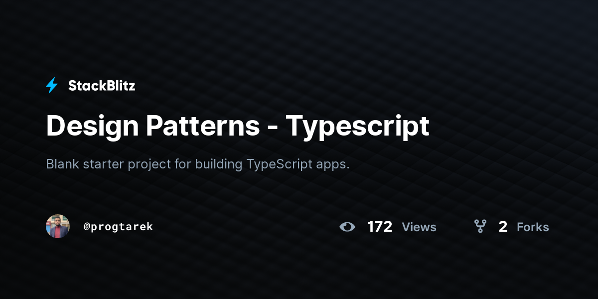 Design Patterns - Typescript - StackBlitz Design Patterns - Typescript - StackBlitz