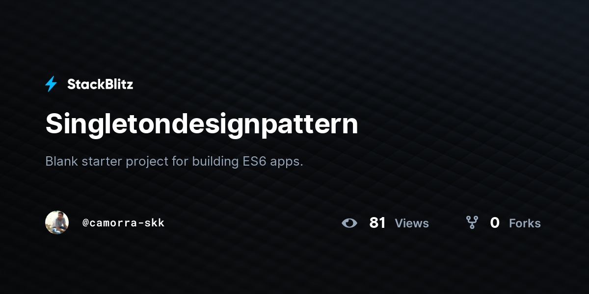 Singletondesignpattern - StackBlitz