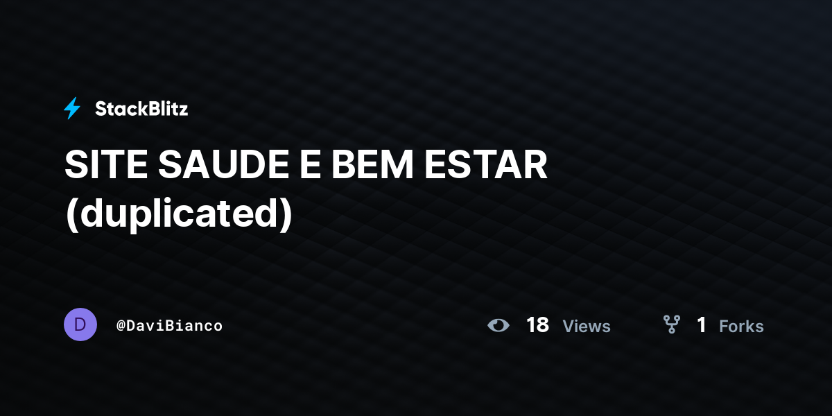 SITE SAUDE E BEM ESTAR (duplicated) - StackBlitz