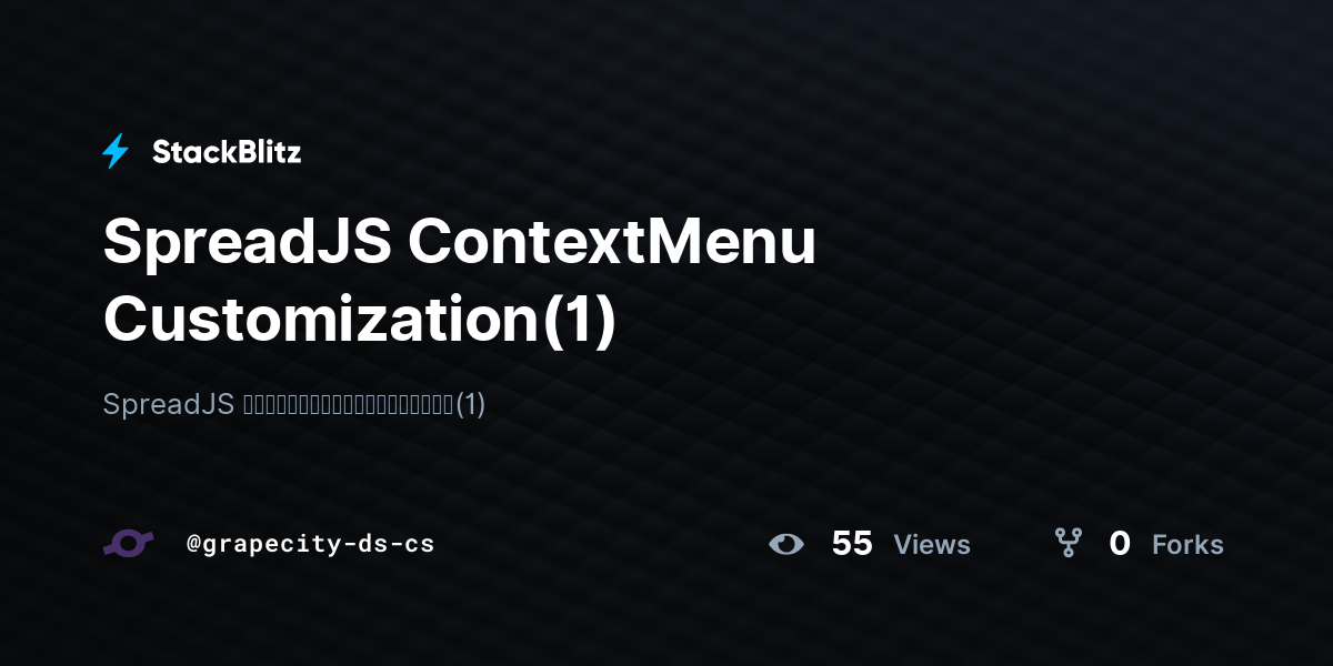 SpreadJS ContextMenu Customization(1) - StackBlitz