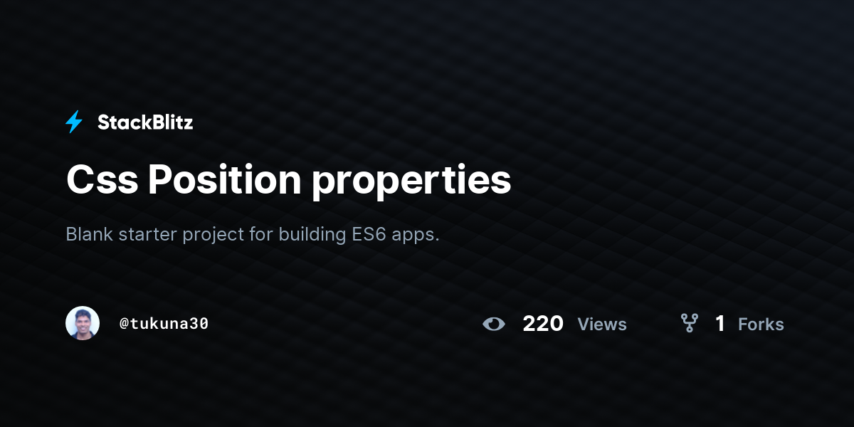 Css Position properties - StackBlitz