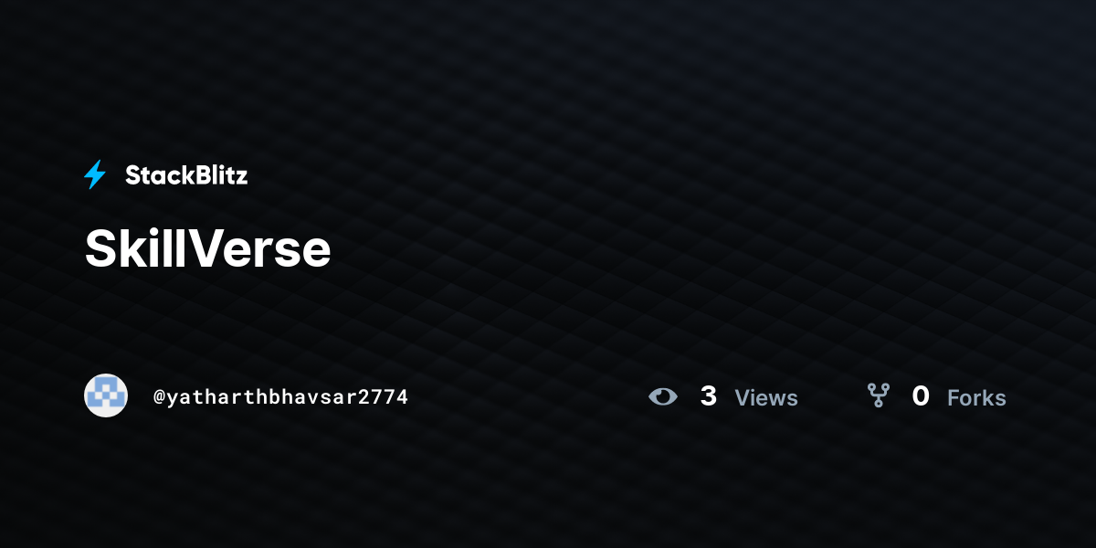 SkillVerse - StackBlitz
