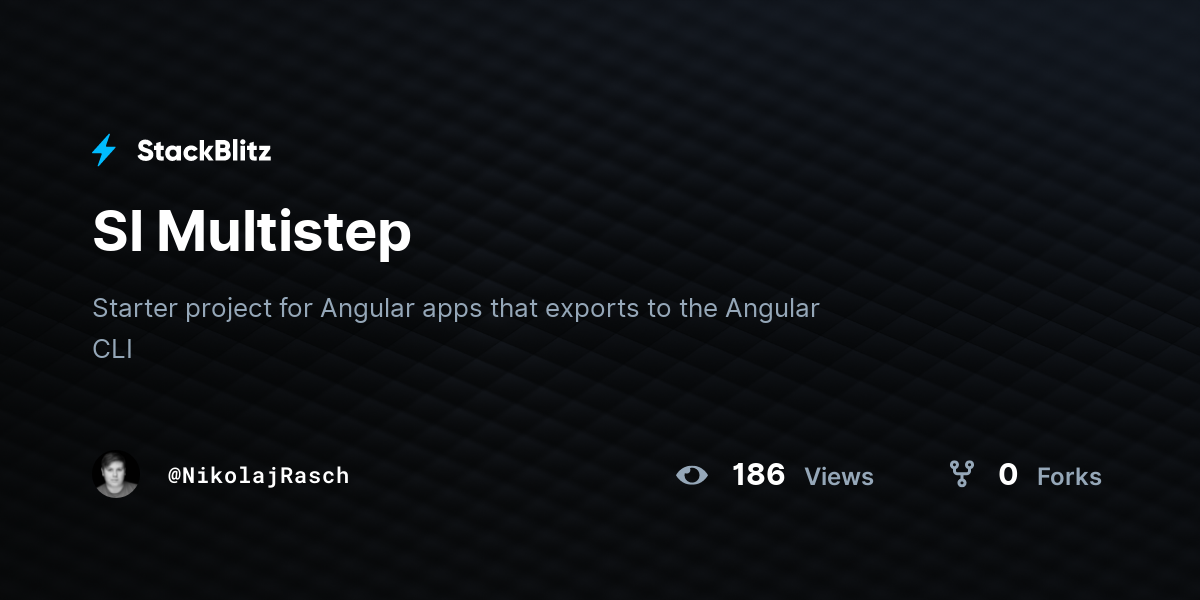 Sl Multistep - StackBlitz