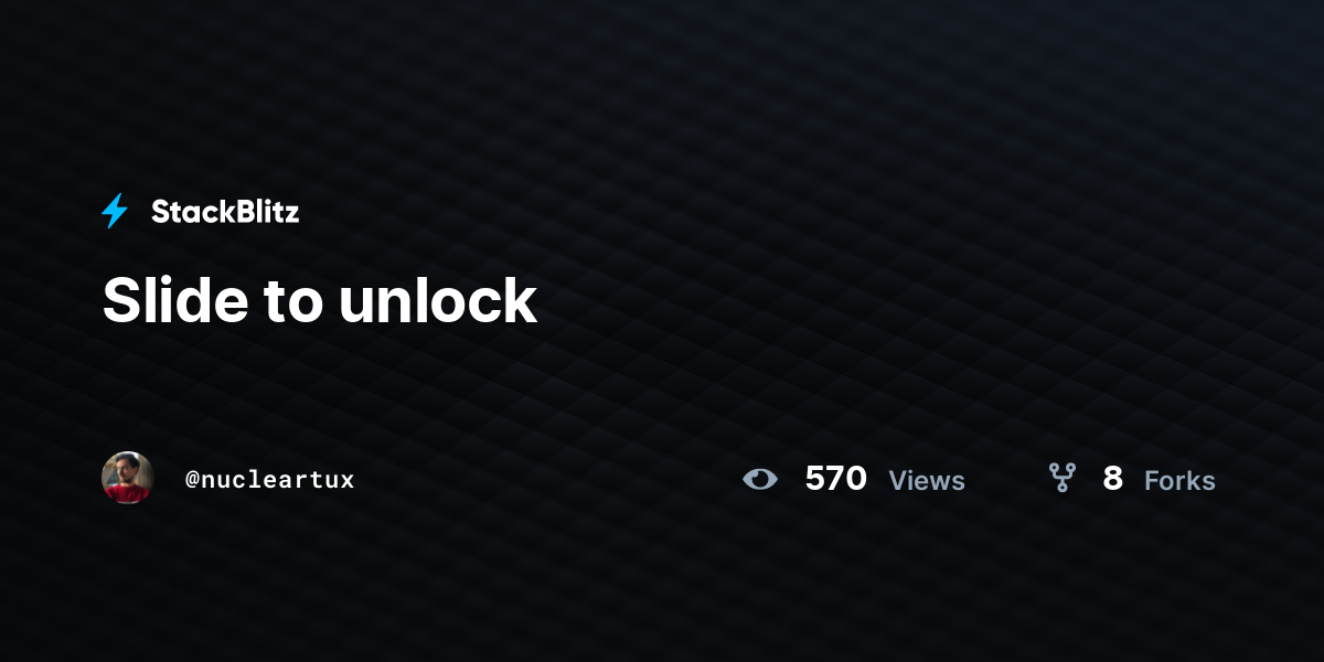 Slide to unlock - StackBlitz