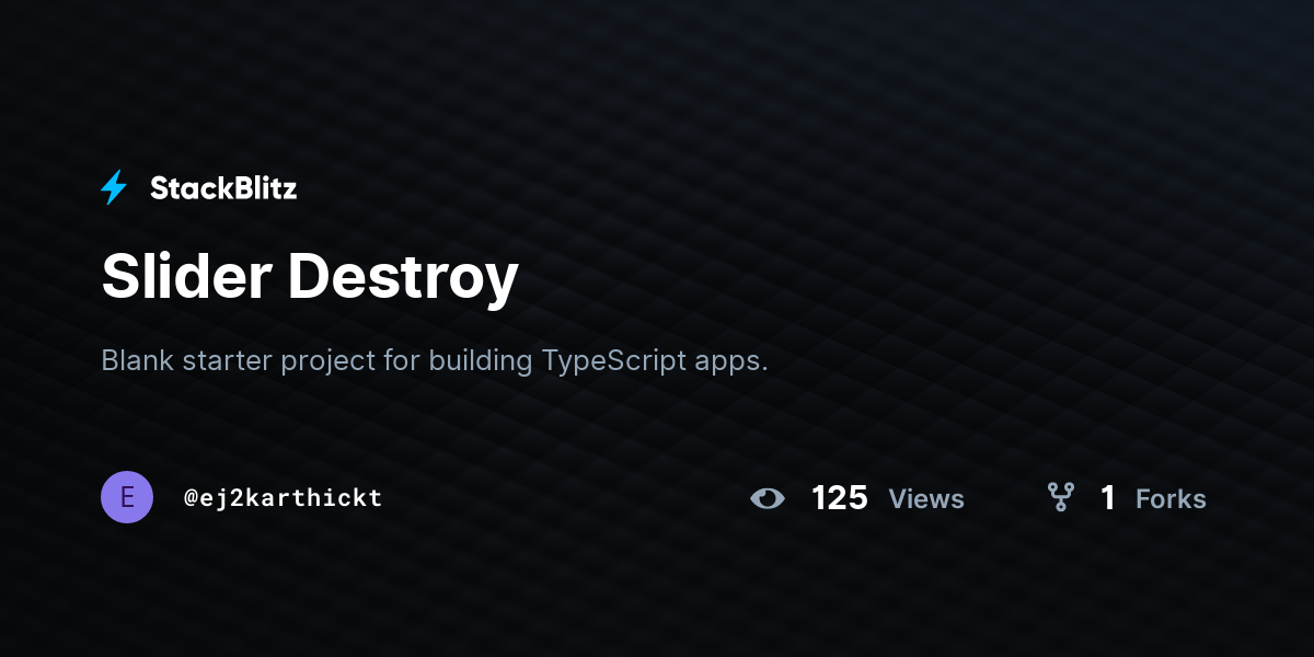 Slider Destroy - StackBlitz Slider Destroy - StackBlitz