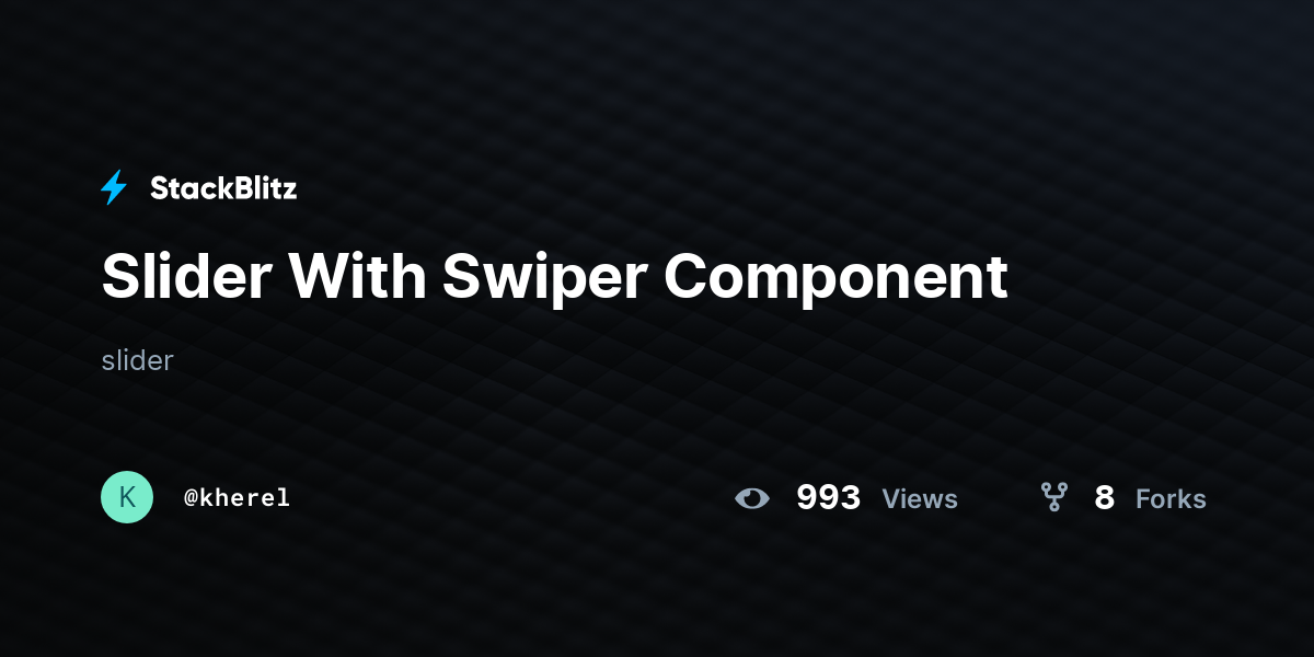 Slider With Swiper Component - StackBlitz