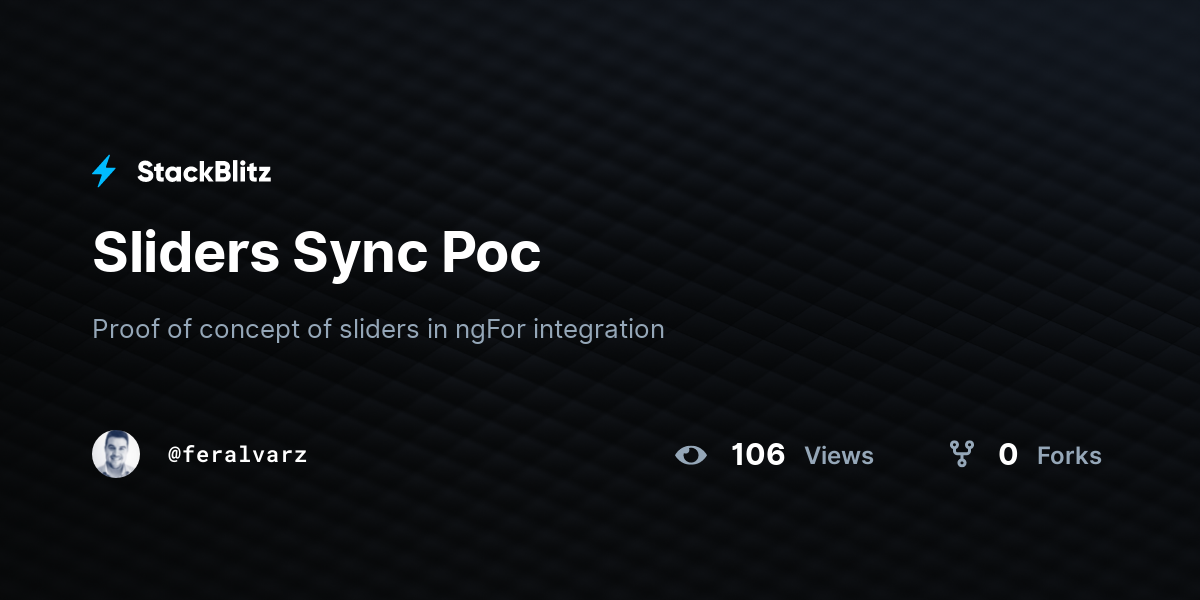 Sliders Sync Poc - StackBlitz