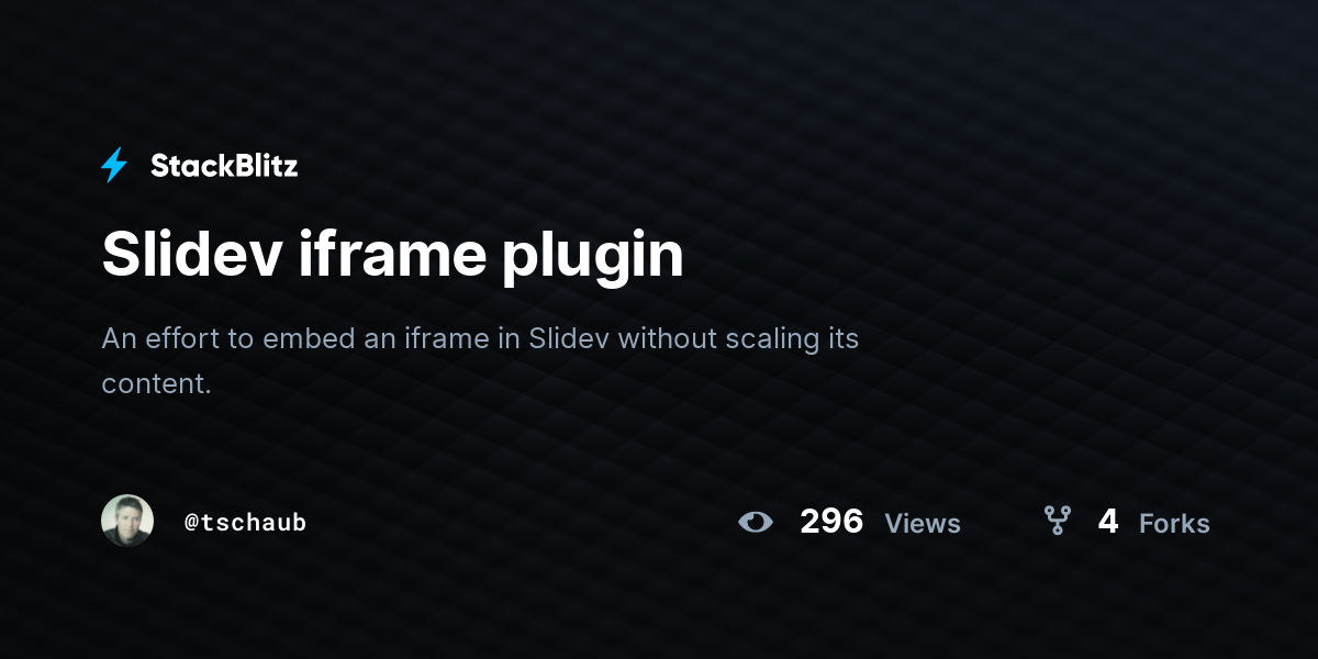 Slidev iframe plugin - StackBlitz