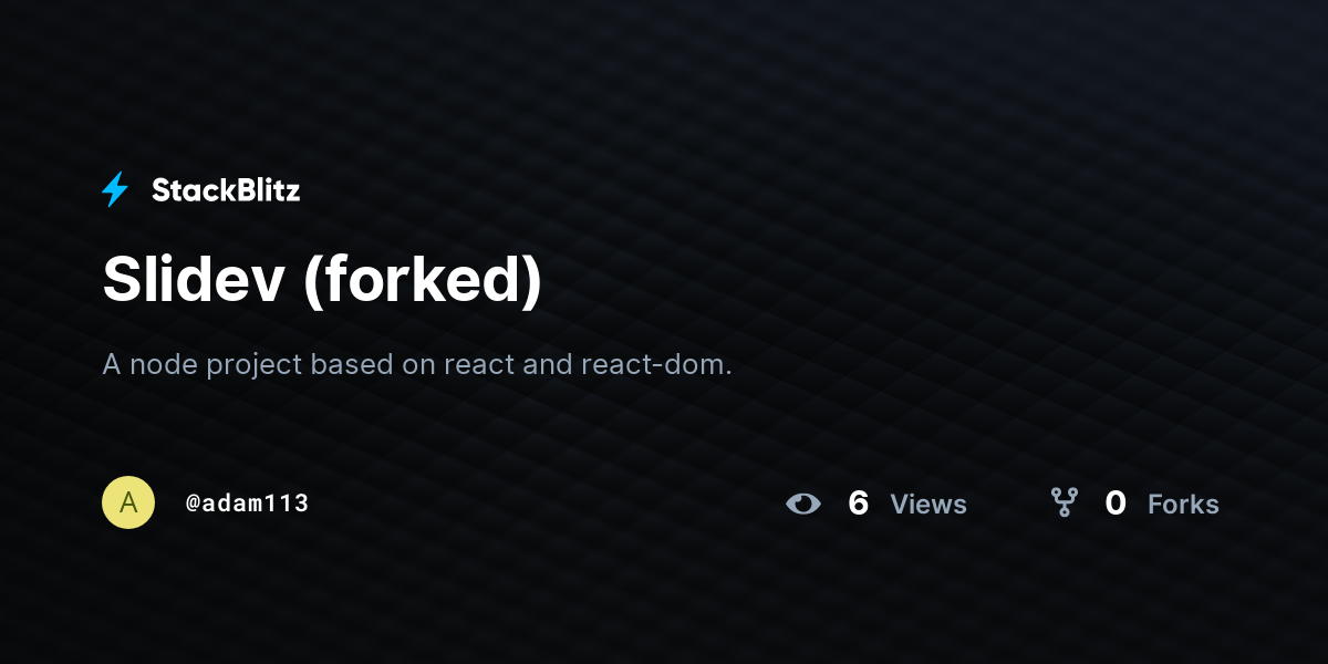 Slidev (forked) - StackBlitz