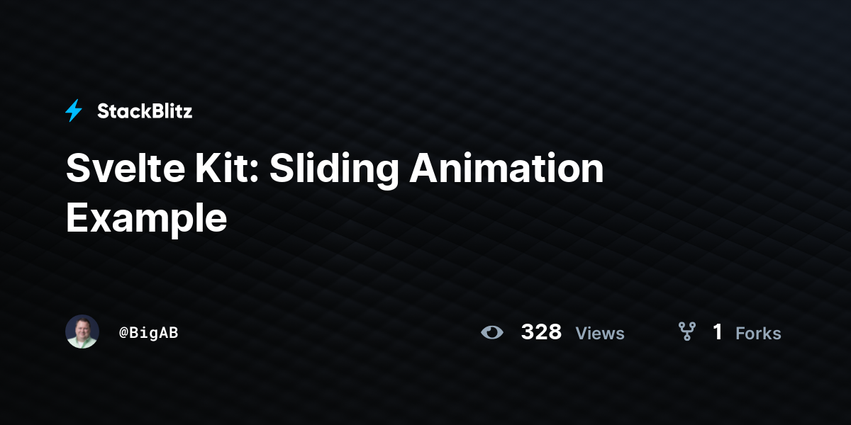 Svelte Kit: Sliding Animation Example - StackBlitz