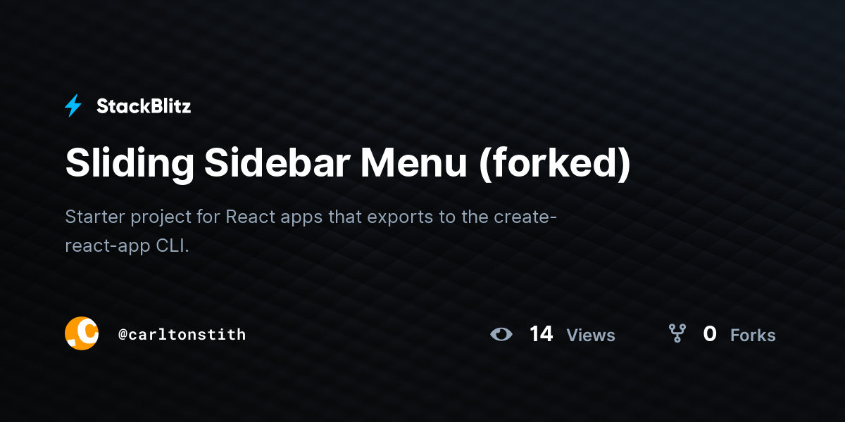 Sliding Sidebar Menu (forked) - StackBlitz Sliding Sidebar Menu (forked) - StackBlitz