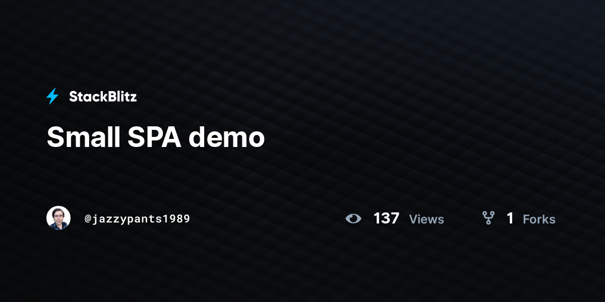 Small SPA demo - StackBlitz