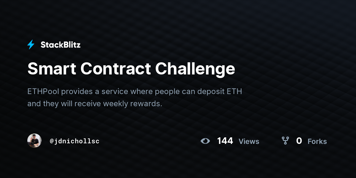 Smart Contract Challenge - StackBlitz